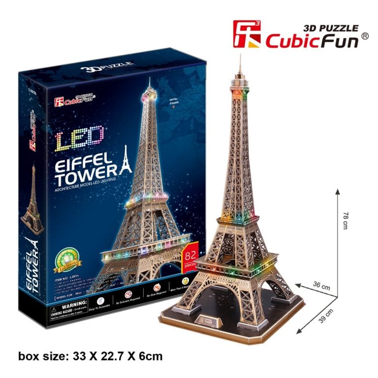 EIFFEL TOWER LED 3D PUZZLE - 84PC - Crafty Arts