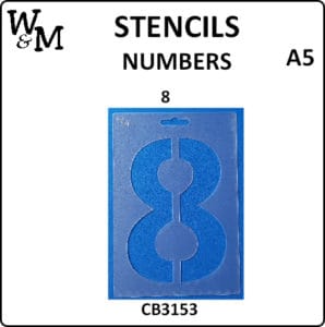 Number 8 (A5) - Stencil - Crafty Arts