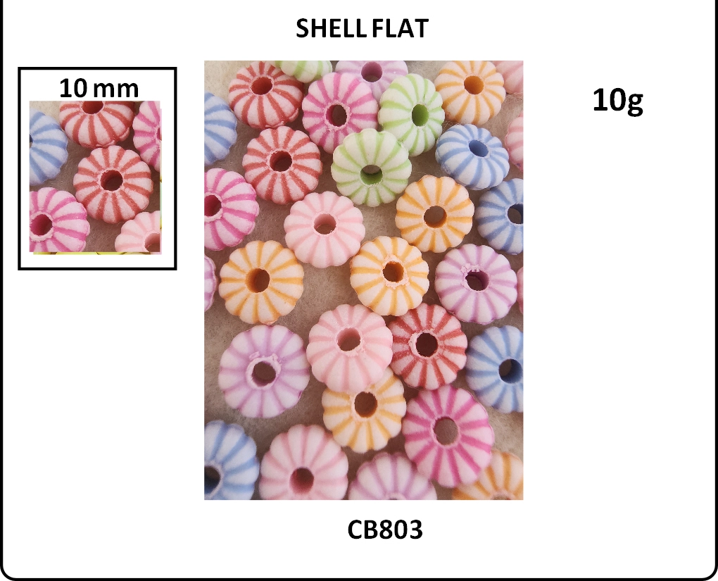 Beads Shell Flat Mix 10mm - Colourful & Versatile Beads - Crafty Arts